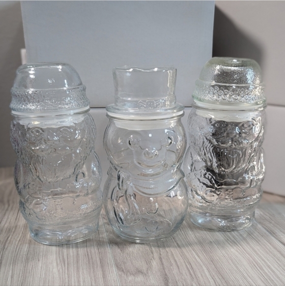 Libbey | Holiday | Vintage Libbey Clear Glass Santa Claus And Snowman ...
